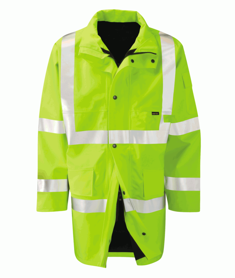 Hi Vis Yellow 2 LAYER GORE-TEX JACKET – GB2FWJ-ST – Sheildtek PPE